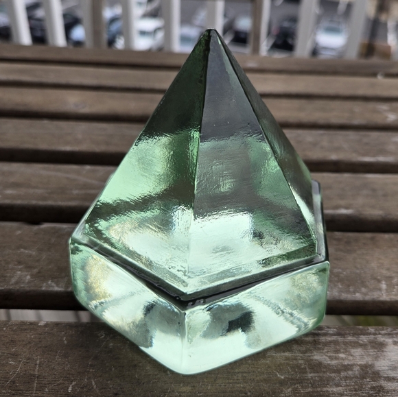 Accents | Vintage Green Glass Nautical Ship Deck Prism Pyramid ...